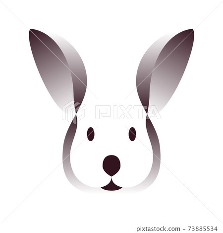 Vector rabbit in gradient style. Digital art - Stock Illustration ...