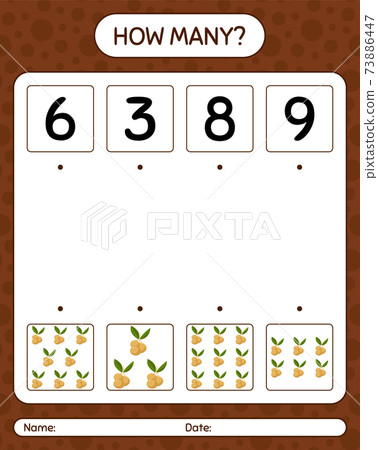 How many counting game with longan. worksheet... - Stock Illustration ...