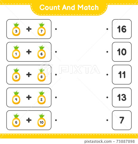 Count and match, count the number of Pineapple... - Stock Illustration ...