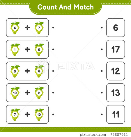 Count and match, count the number of Grape and... - Stock Illustration ...