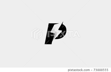 Letter P Bolt Logo Vector Design Icon Illustration - Stock Illustration ...