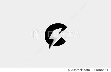 Letter C Bolt Logo Vector Design Icon Illustration - Stock Illustration ...