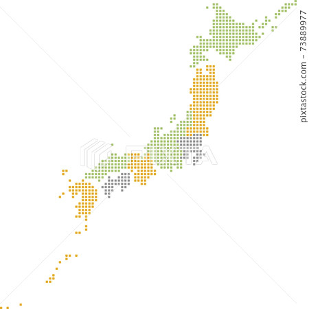 Map of Japan divided into eight regional... - Stock Illustration ...