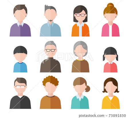 Person upper body avatar (various generations) - Stock Illustration ...