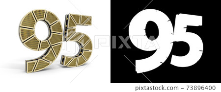 Number ninety-five (number 95) with perforated... - Stock Illustration ...
