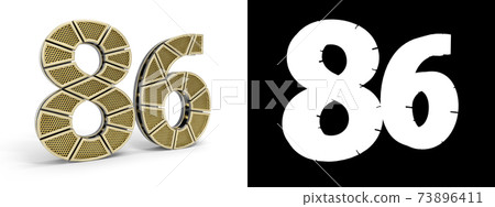 Number eighty-six (number 86) with perforated...-插圖素材 [73896411] - PIXTA圖庫