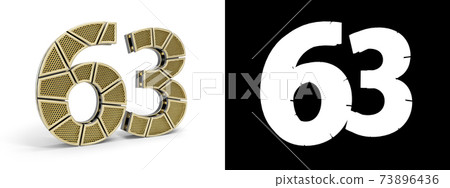 Number sixty-three (number 63) with perforated... - Stock Illustration ...