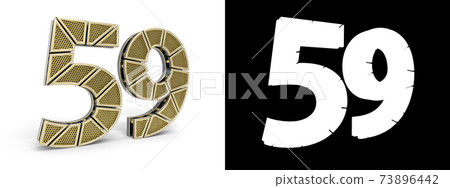 Number fifty-nine (number 59) with perforated... - Stock Illustration ...