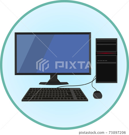 Simple desktop computer icon - Stock Illustration [73897206] - PIXTA