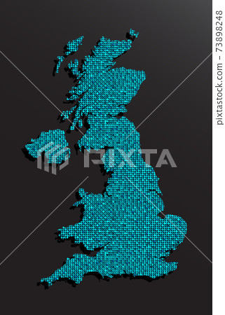 Creative map United Kingdom made blue sequins - Stock Illustration ...
