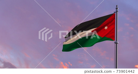 3d rendering of the national flag of the Jordan - Stock Illustration ...