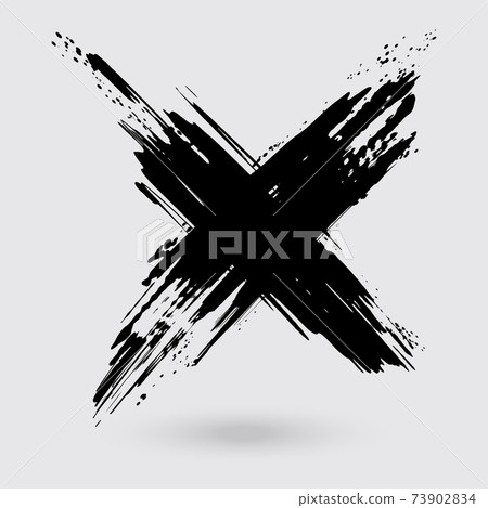 Black ink cross stroke on white background - Stock Illustration ...