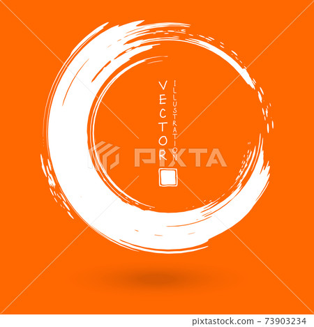 White ink round stroke on orange background. - Stock Illustration ...