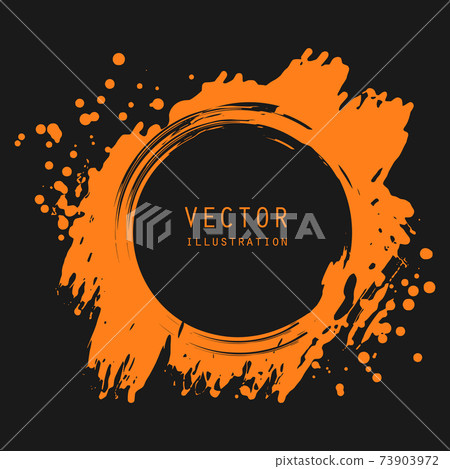 vector splats splashes and blobs of orange ink... - Stock Illustration ...