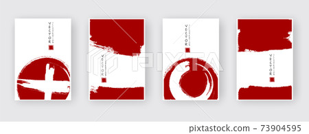 Red ink brush stroke set on white background.... - Stock Illustration ...