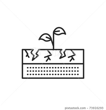 Dry ground color line icon. Pictogram for web... - Stock Illustration ...