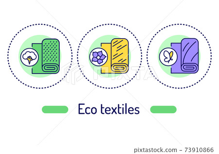 Eco textiles outline concept. Fabrics line... - Stock Illustration ...