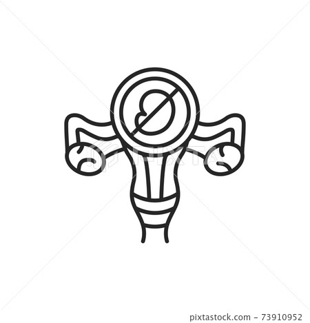 Infertility line black icon. Female... - Stock Illustration [73910952 ...