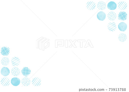 Beautiful blue watercolor polka dot frame - Stock Illustration ...