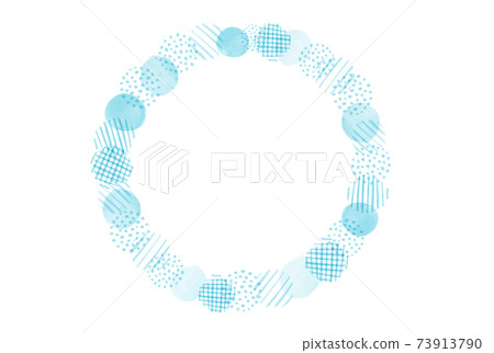 Beautiful blue watercolor polka dot frame - Stock Illustration ...