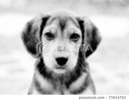 Black white dog halftone illustration - Stock Illustration [73914783 ...