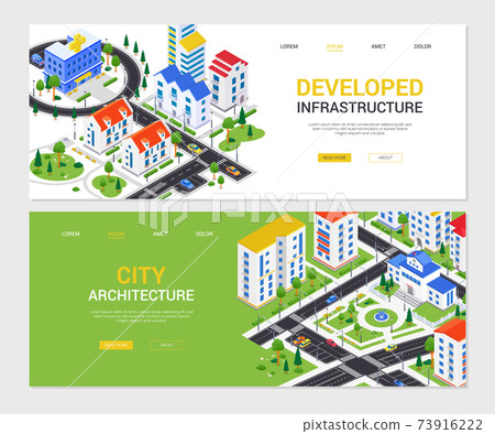 City infrastructure - set of modern colorful... - Stock Illustration ...