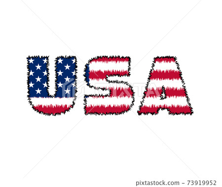 3D USA text with American flag inside the text.... - Stock Illustration ...