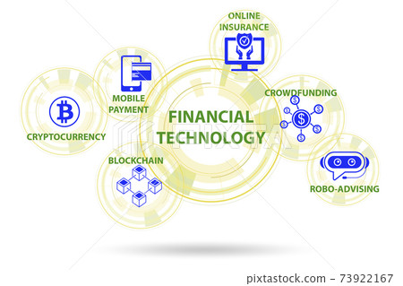 Financial technology concept illustration with... - Stock Illustration ...