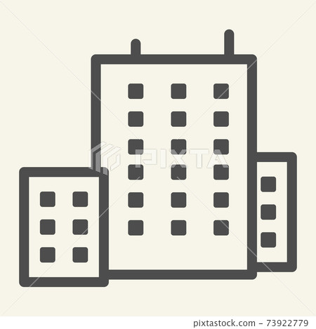 Office building line icon. Architecture vector... - Stock Illustration ...