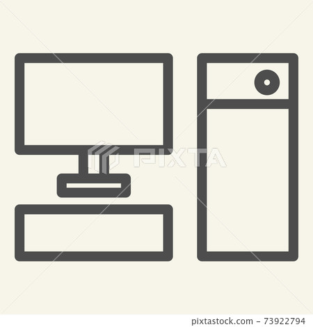 Computer line icon. Pc vector illustration... - Stock Illustration ...