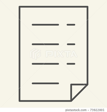 List thin line icon. Document vector... - Stock Illustration [73922801 ...