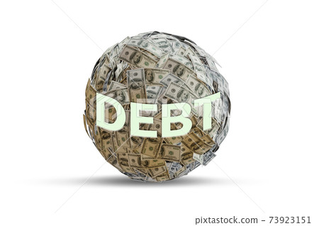 Dollar ball in debt loan concept - 3d rendering - Stock Illustration ...