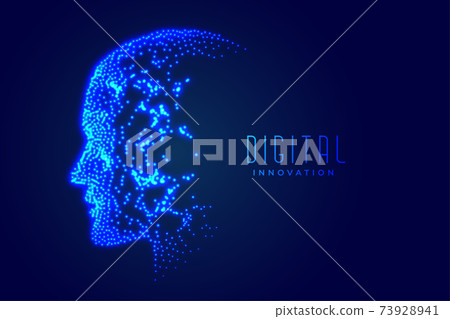 technology digital face artificial intelligence... - Stock Illustration ...