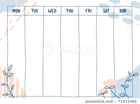 Weekly calendar Doodle style - Stock Illustration [73933468] - PIXTA
