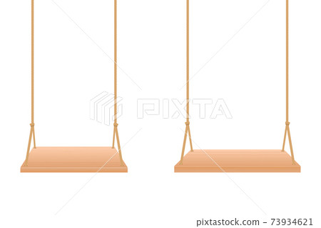 Wooden swing vector design illustration...-插圖素材 [73934621] - PIXTA圖庫