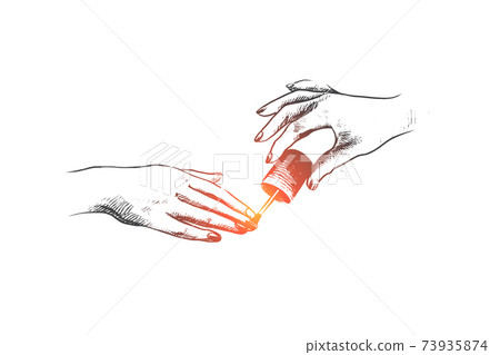 Nail studio concept. Hand drawn isolated vector. - Stock Illustration ...