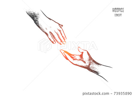 Hospice concept. Hand drawn isolated vector. - Stock Illustration ...