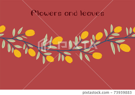 Beautiful vector flowers and leaves seamless... - Stock Illustration ...