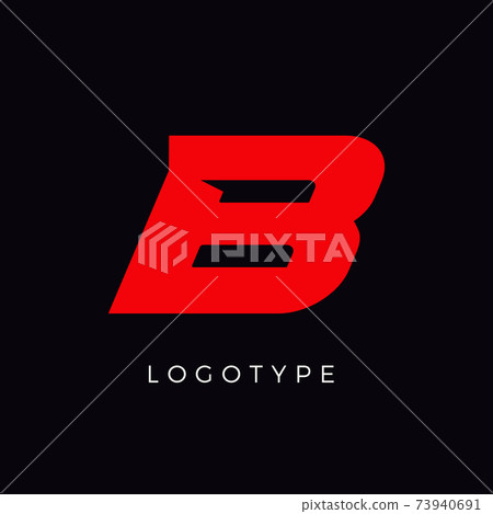 Speed letter B. Red race monogram logo. Italic... - Stock Illustration ...
