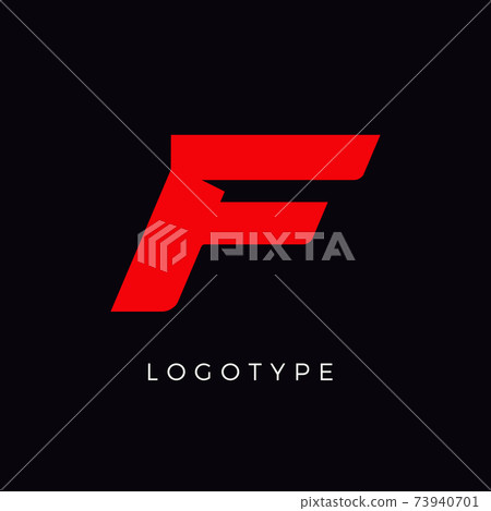 Speed letter F. Red race monogram logo. Italic... - Stock Illustration ...