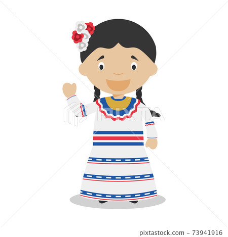 Character from Dominican Republic dressed in... - Stock Illustration ...