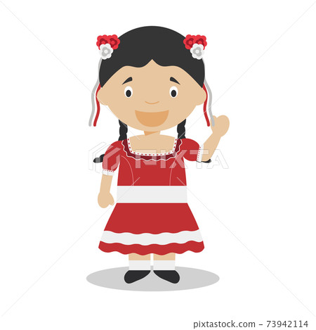 Character from Chile dressed in the traditional... - Stock Illustration ...