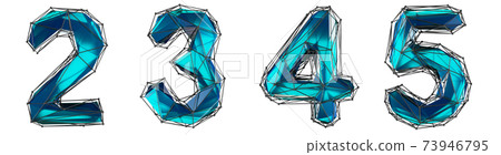 Set of numbers 2, 3, 4, 5 made of blue color... - Stock Illustration ...