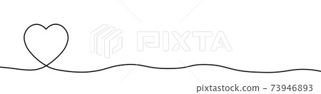 Hand-drawn single thin line heart - Stock Illustration [73946893] - PIXTA