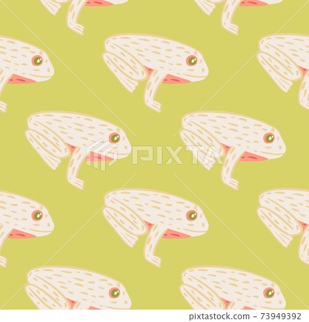Light pink frog ornament seamless pattern in... - Stock Illustration ...
