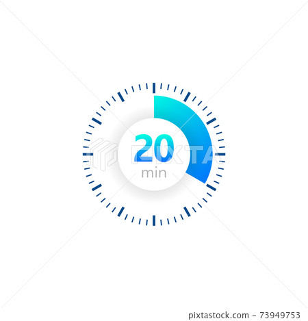 The 20 minutes, stopwatch vector icon, digital... - Stock Illustration ...