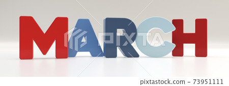 March calendar month - letters in multicolor... - Stock Illustration ...