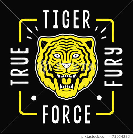 Roaring tiger poster. Tiger force illustration. - Stock Illustration ...