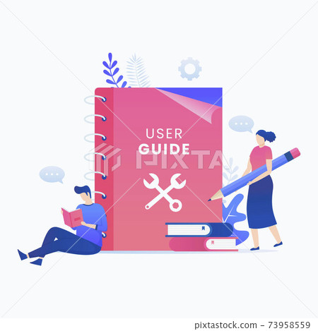 User manual book flat vector concept - Stock Illustration [73958559 ...