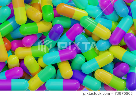 Multi-colored capsules filled the entire... - Stock Illustration ...